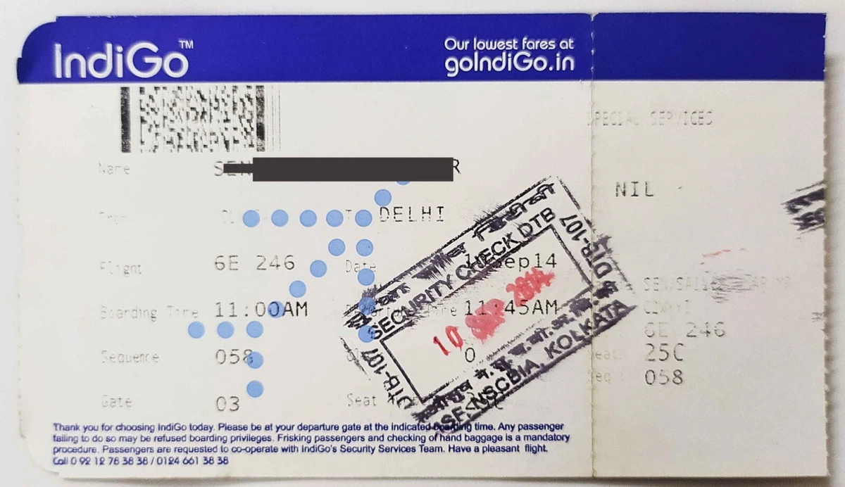 Indigo Web Check In Boarding Pass