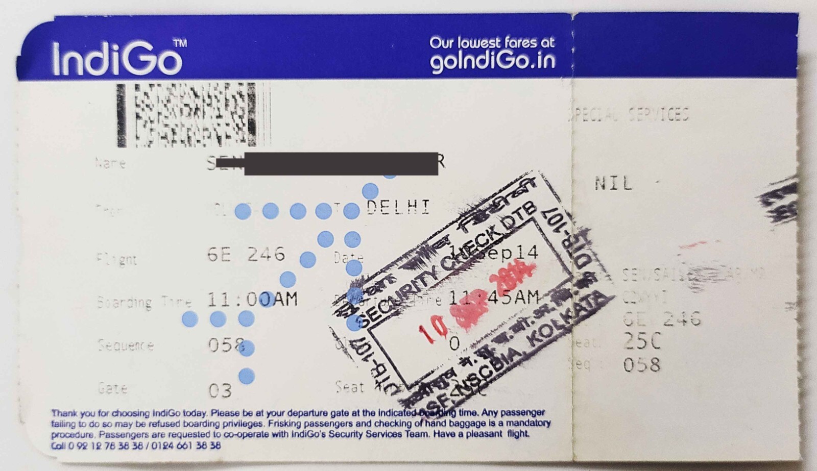 Indigo Boarding Pass