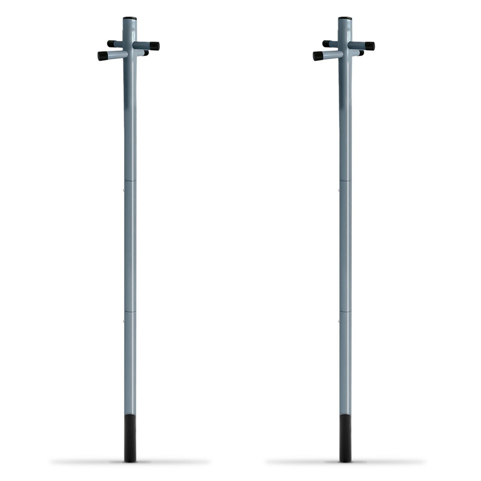 2.4m Galvanised Heavy Duty Clothes Washing Line Post Pole With Socket ...