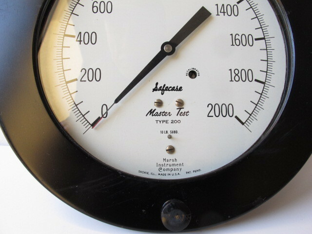 Marsh Instrument 10" Large Master Test Gauge Type 200 NOS for sale ...