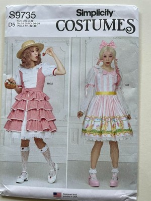 Simplicity 9735 Misses Costume Dress Kawaii Anime Cosplay 4-12 Sewing ...