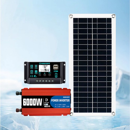 6000W Complete Solar Panel Kit Solar Power Generator 100A Home 110V ...