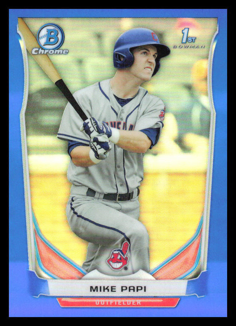 2014 Bowman Draft Chrome Mike Papi Blue Refractor /399 CDP36 Cleveland ...