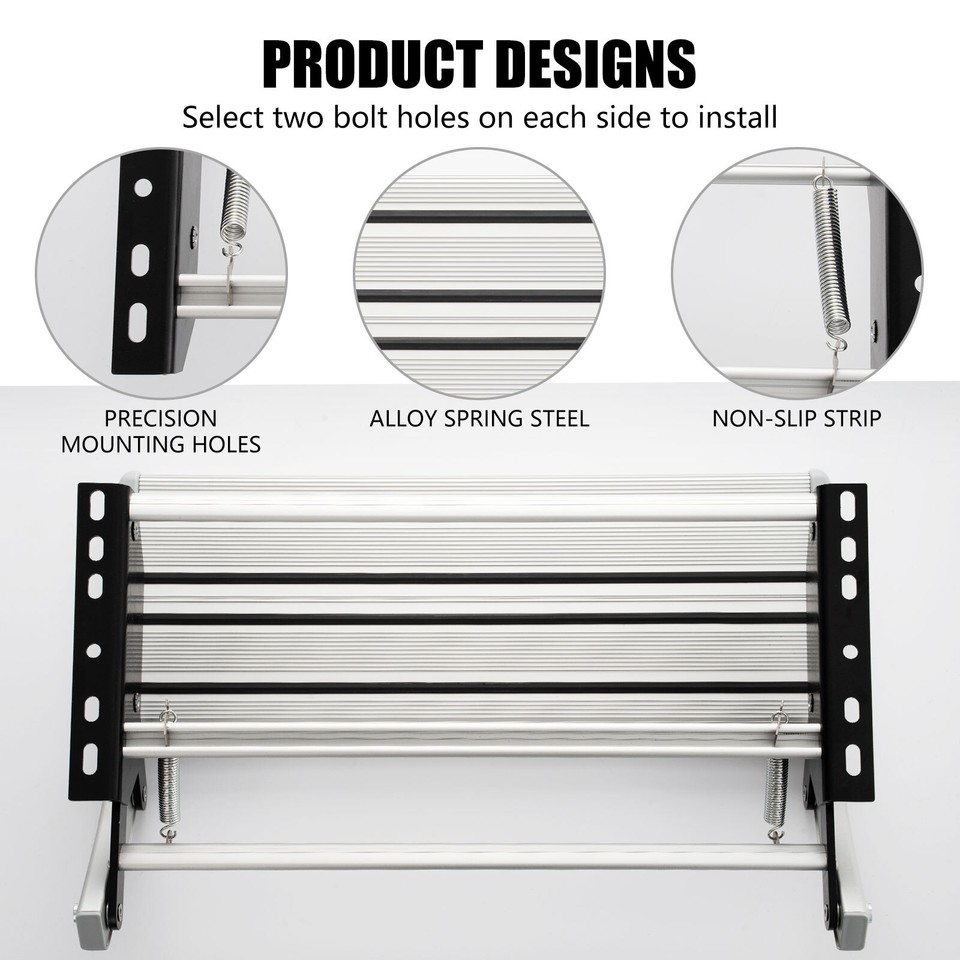 RV Camper Platform Steps Stair Anti-Slip Manual Pull Out Retractable ...