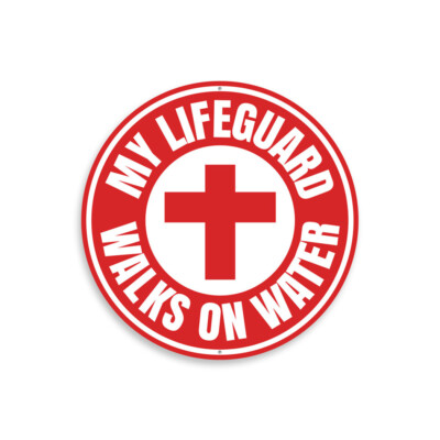 Jesus Lifeguard Sign, Inspirational Sign, Decorative Faith Metal Sign ...