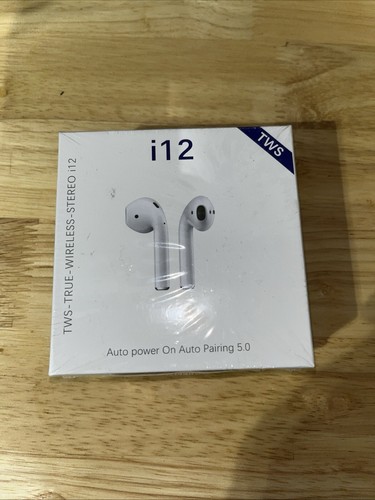 Earbuds TWS True Wireless Stereo i12 White Auto Pairing 5.0 Auto Power ...