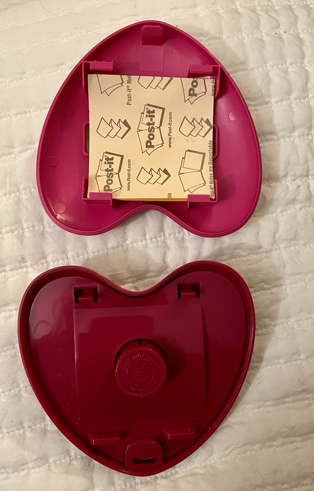 Pink Large Heart Shaped Post It Note Dispenser Holder Pop Up Sticky ...