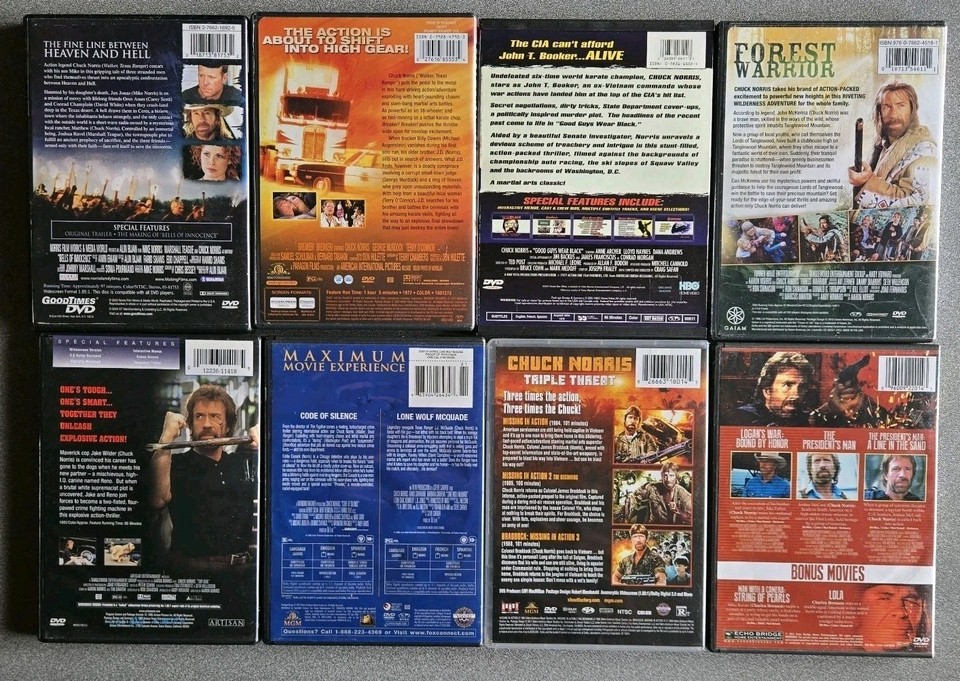 8 DVD Lot - Chuck Norris 15 Film Collection (Mh26) | eBay