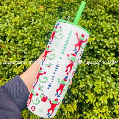 NEW Starbucks x Roller Rabbit Green Monkey Mas Stainless Steel Cold Cup ...
