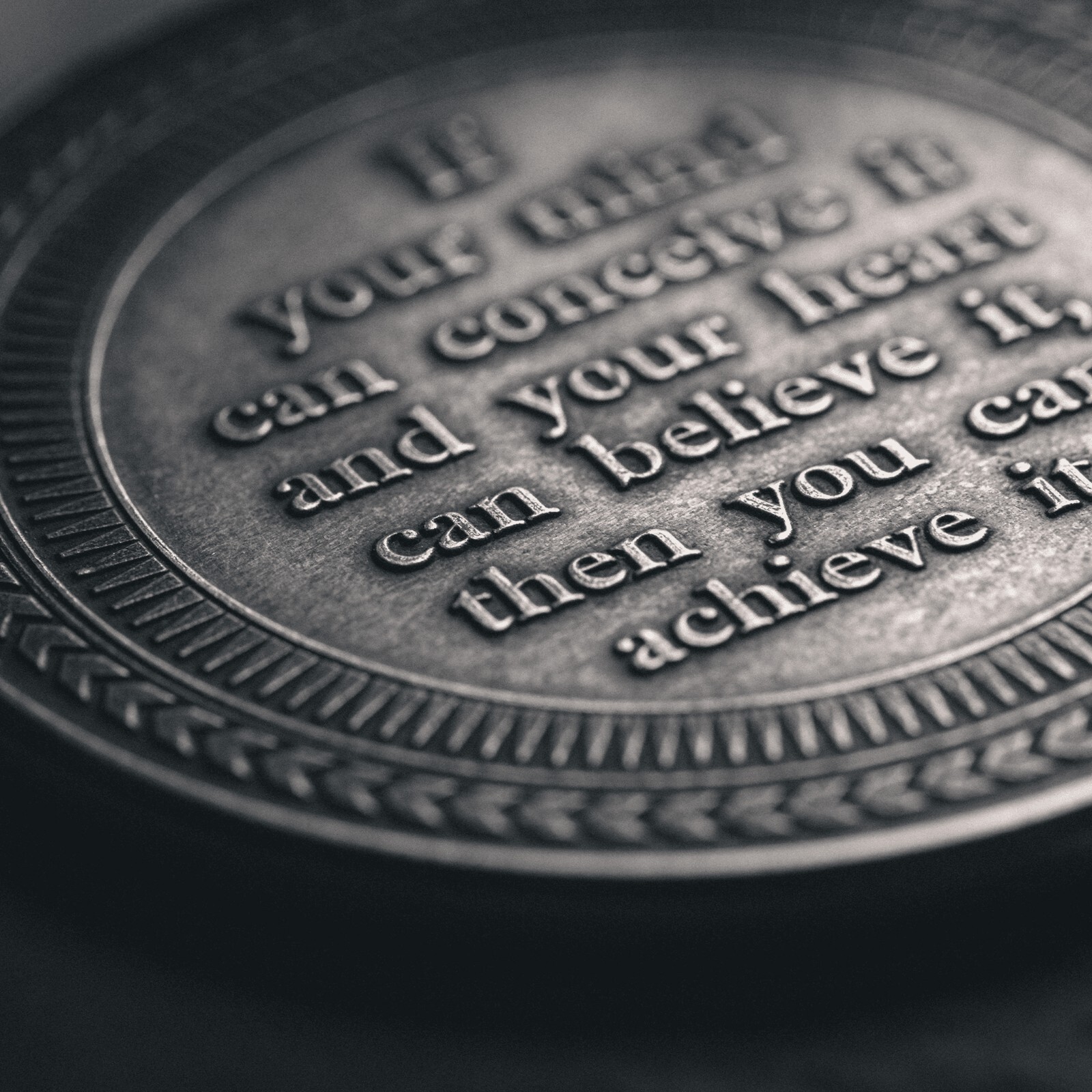 Goal Achiever Coin | EDC Reminder Coins | Daily Motivational Quote ...