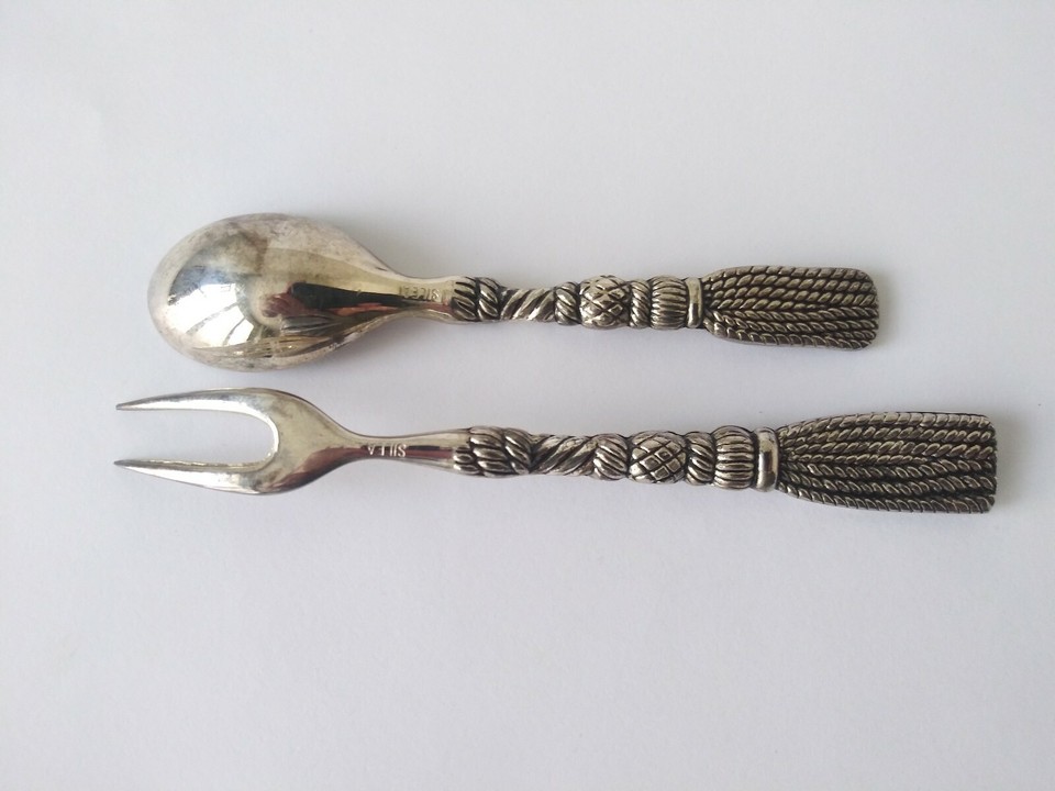 VINTAGE SILEA Fork & Spoon Silver Plated 4" | eBay