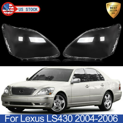 For Lexus LS430 2004-2006 Pair Front Headlight Lens Headlamp Cover Left ...