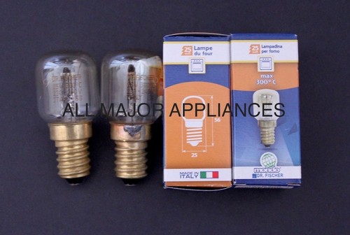 2 x SMEG OVEN LAMP LIGHT GLOBE SA304X SA306X SA360X SA380X SA398X ...