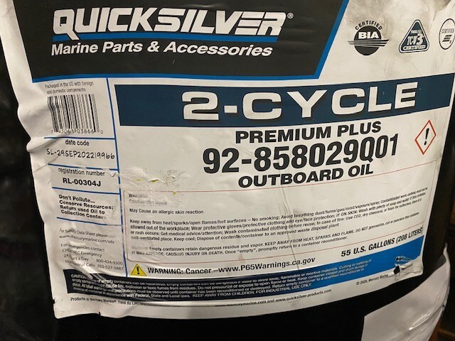 Mercury Mercruiser Quicksilver Oem Part # 92-858029Q01 Prem Tc-W3 -55Gl ...
