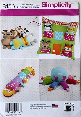 Simplicity 8156 Pillow House Stuffed Caterpillar Octopus Toys Sewing ...