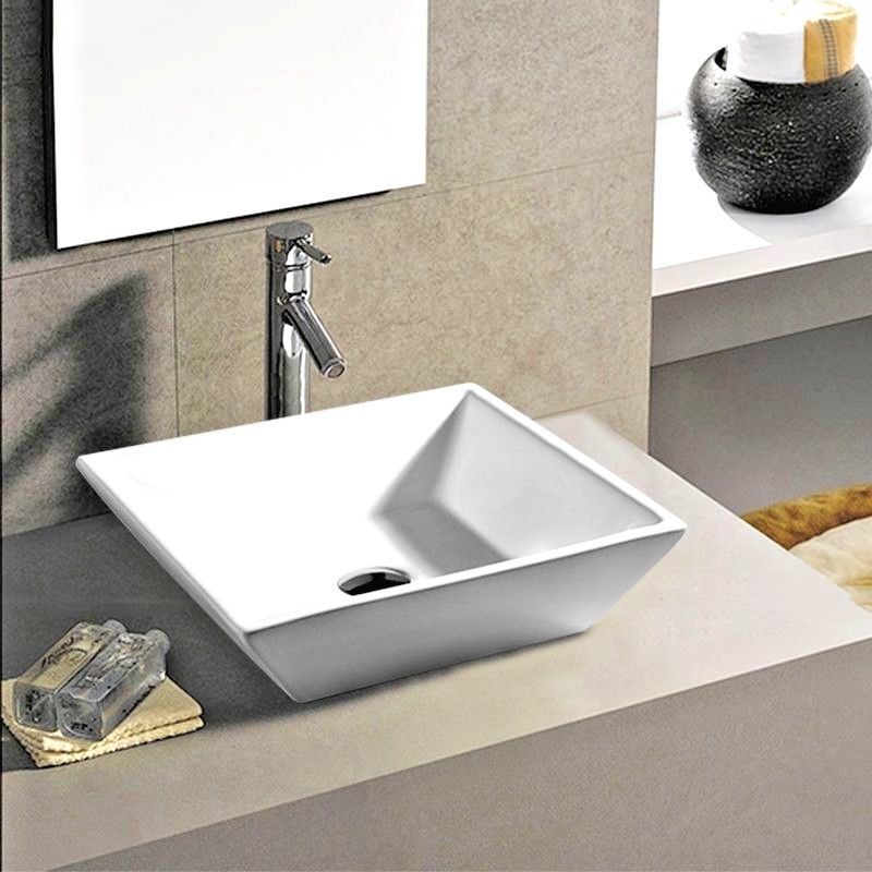 Bathroom Basin Sink Hand Wash Counter Top Wall Mounted Hung Ceramic | eBay