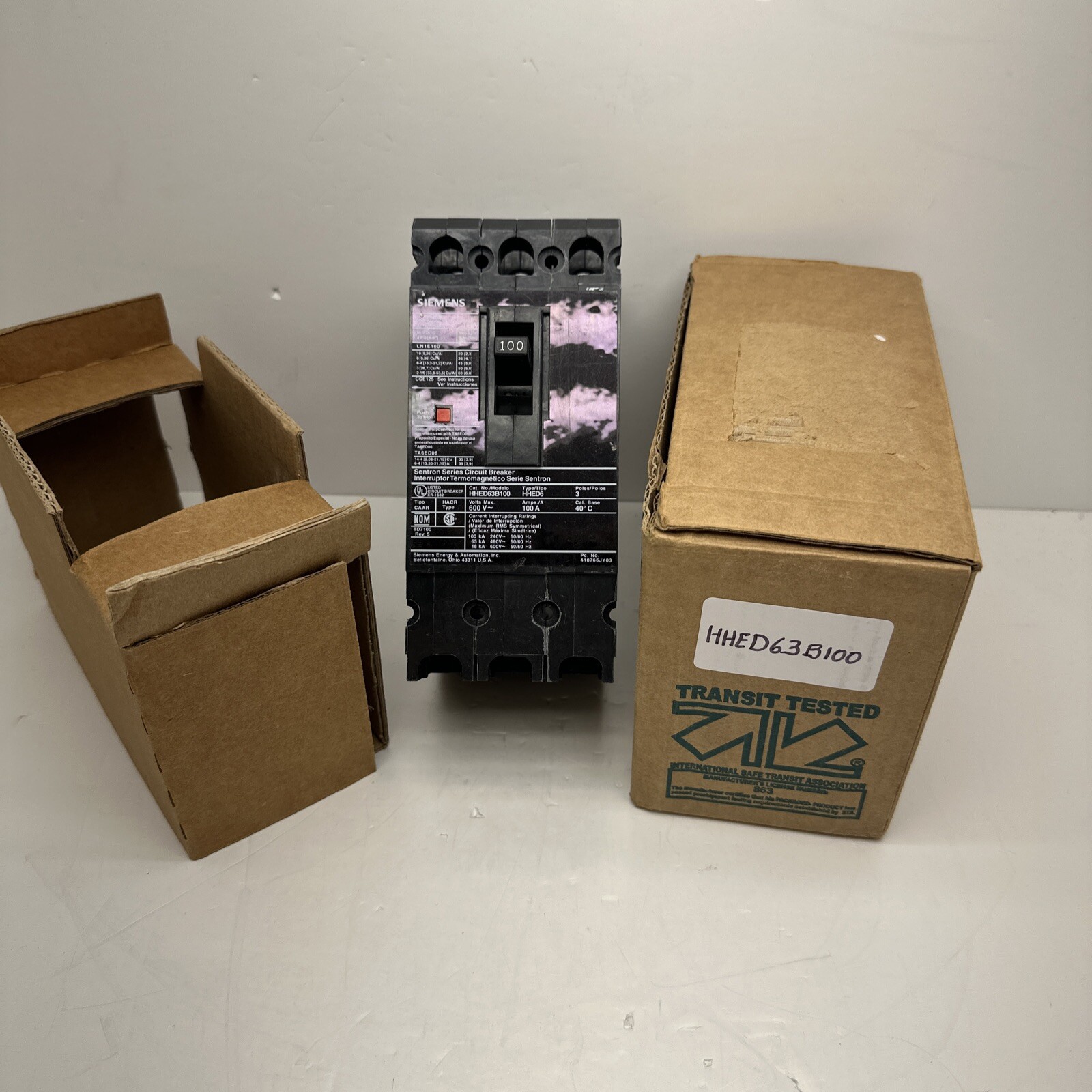 Siemens HHED63B100 3-Pole Circuit Breaker - Black for sale online | eBay