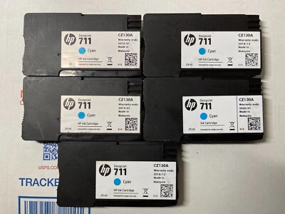 5 x CZ130A HP 711 Cyan Ink T120 T520 2018-2020 | eBay