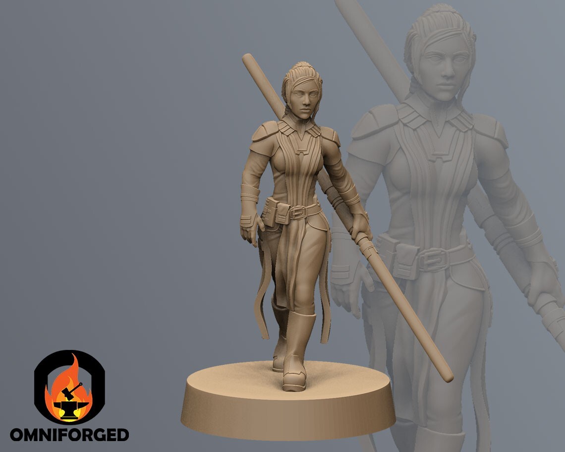 Star Wars Legion Jedi Master Bastila Shan Miniature 3D Printed Resin ...