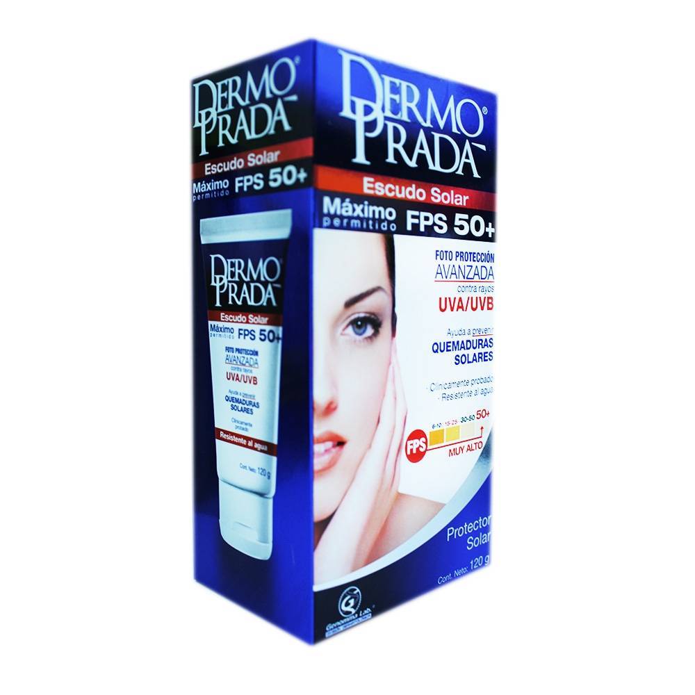 El protector solar DERMO PRADA FPS 50+ 120 g previene las quemaduras ...