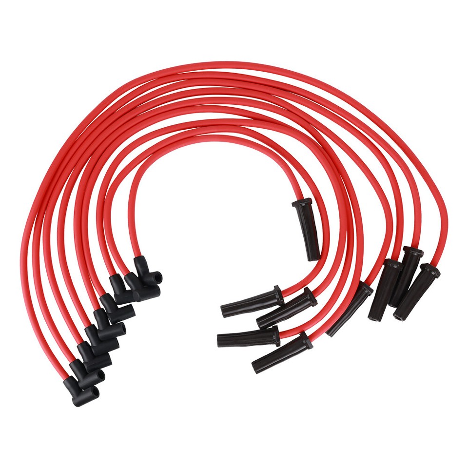 HEI Spark Plug Wires Set 90 to Straight For Chevy SBC BBC 350 383 400 ...