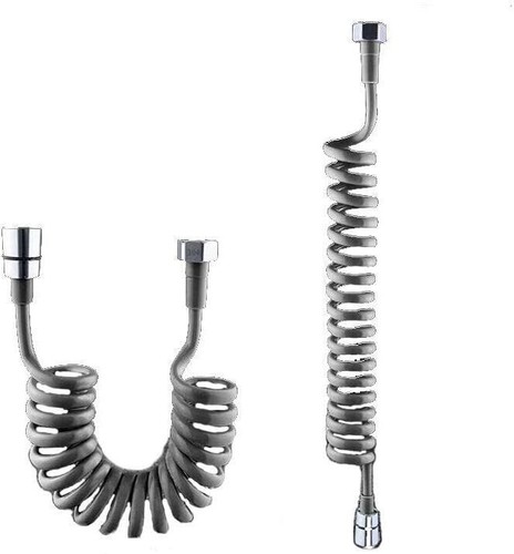 2m Flexible Coil Spring Spiral Water Hose Retractable Water Pipe Bidet ...