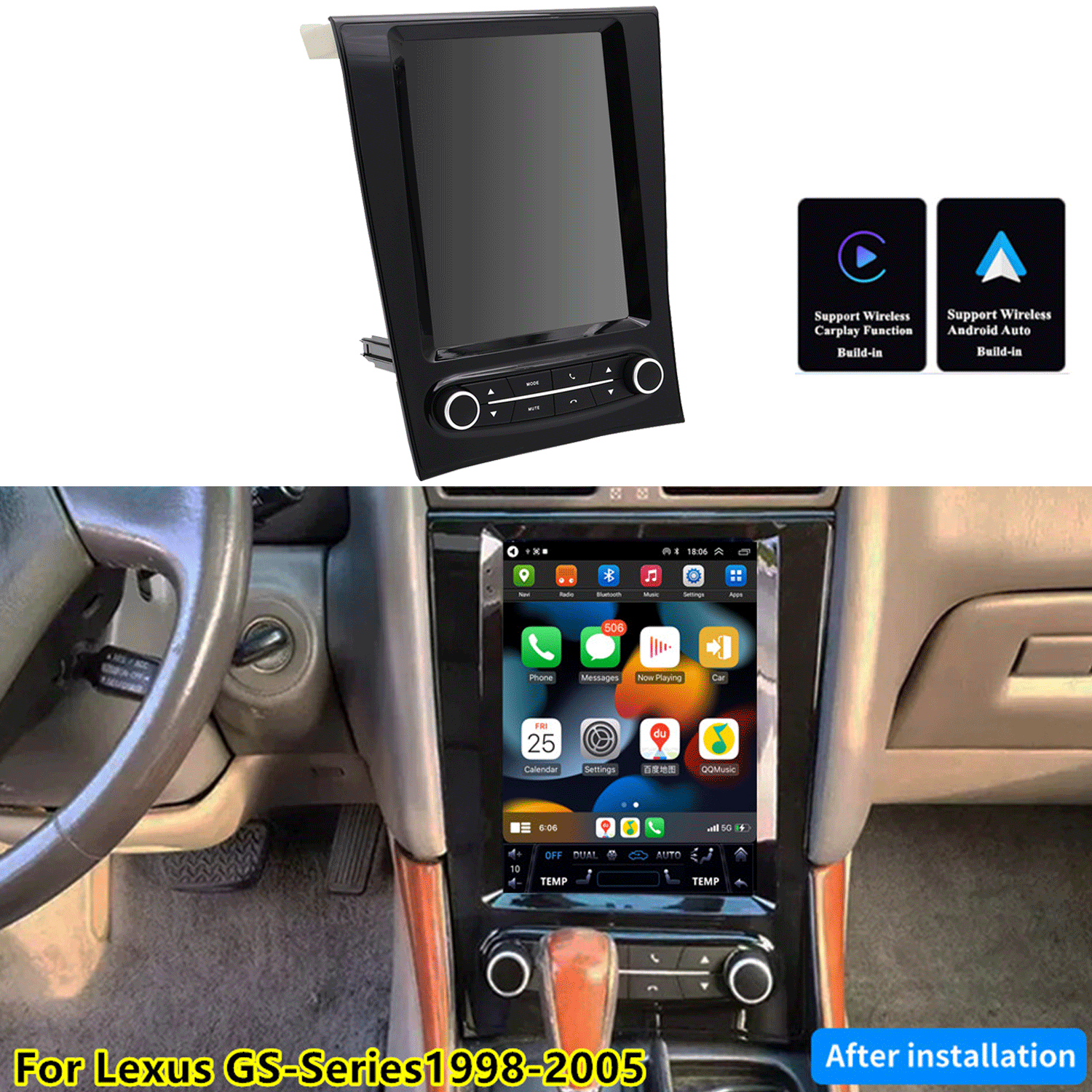 1998-2005 Lexus GS300 GS400 GS430 9.7" Carplay 4+32GB Stereo Radio GPS ...