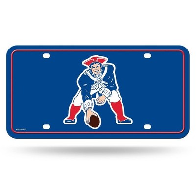 New England Patriots Premium Metal Auto Tag License Plate, Retro Logo ...