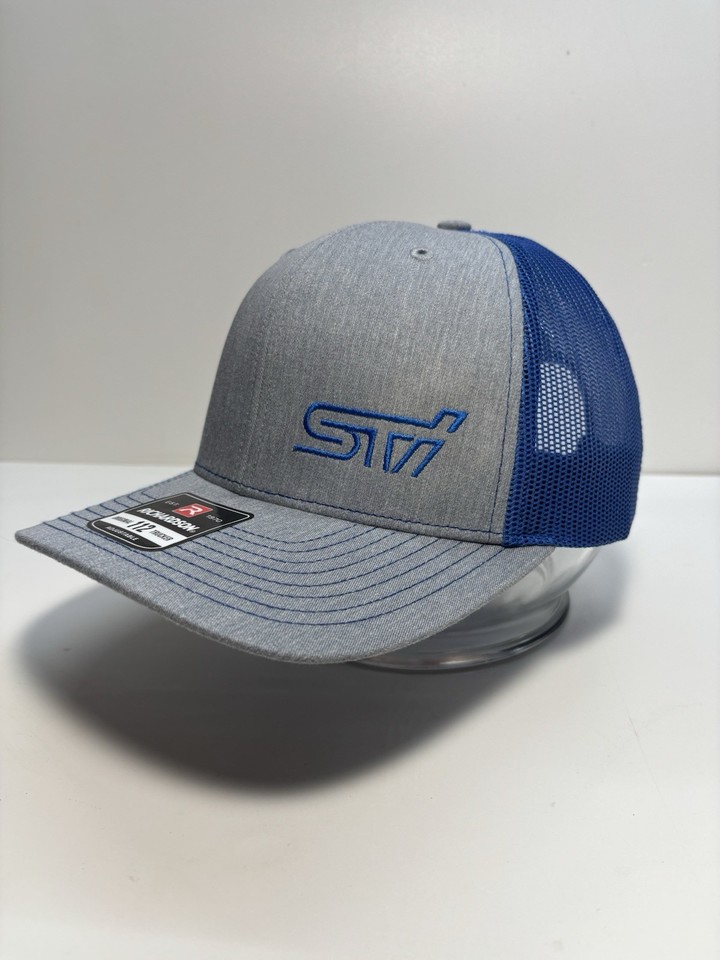 🔥 STI Subaru Logo Hat, Richardson 112 Gray/Blue Mesh SnapBack One Size ...