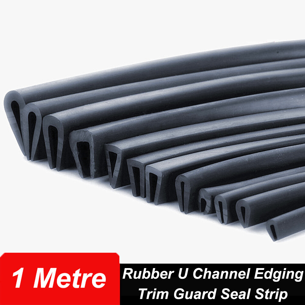 Black Rubber U Channel Edging Trim Guard Seal Strip Car Door Edge ...