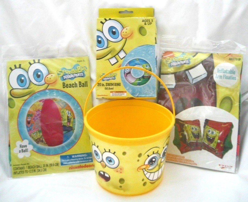 Spongebob Sponge Bob Patrick 20" Beach Ball ,Arm Floats,Swim Ring,+Sand ...