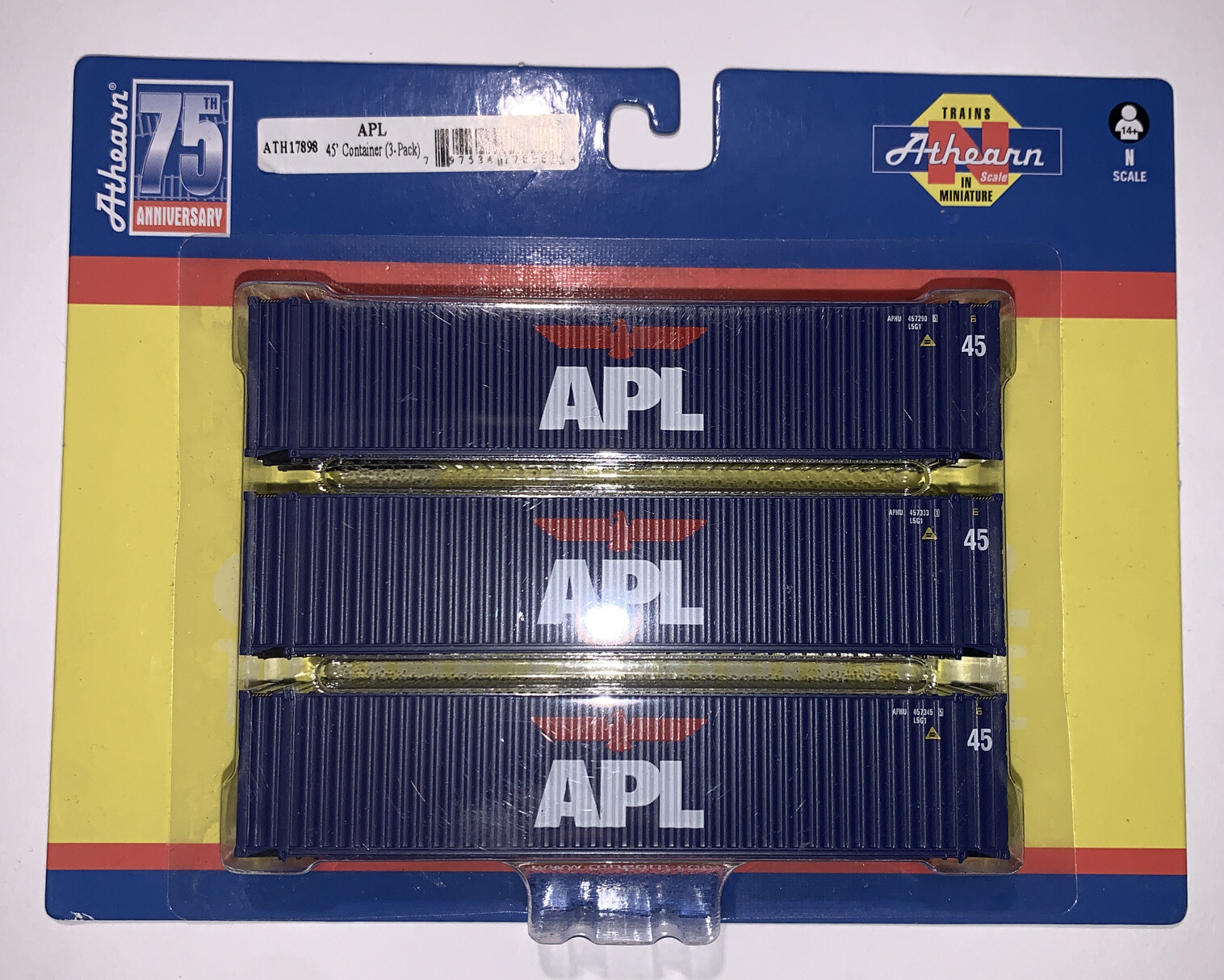 Athearn ATH17898 45' Container - APL #1 (3) N Scale | eBay