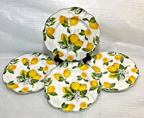 SET OF 4 SPECTRUM DESIGNZ HAND MADE BRAXTON LEMON SALAD PLATES NEW | eBay