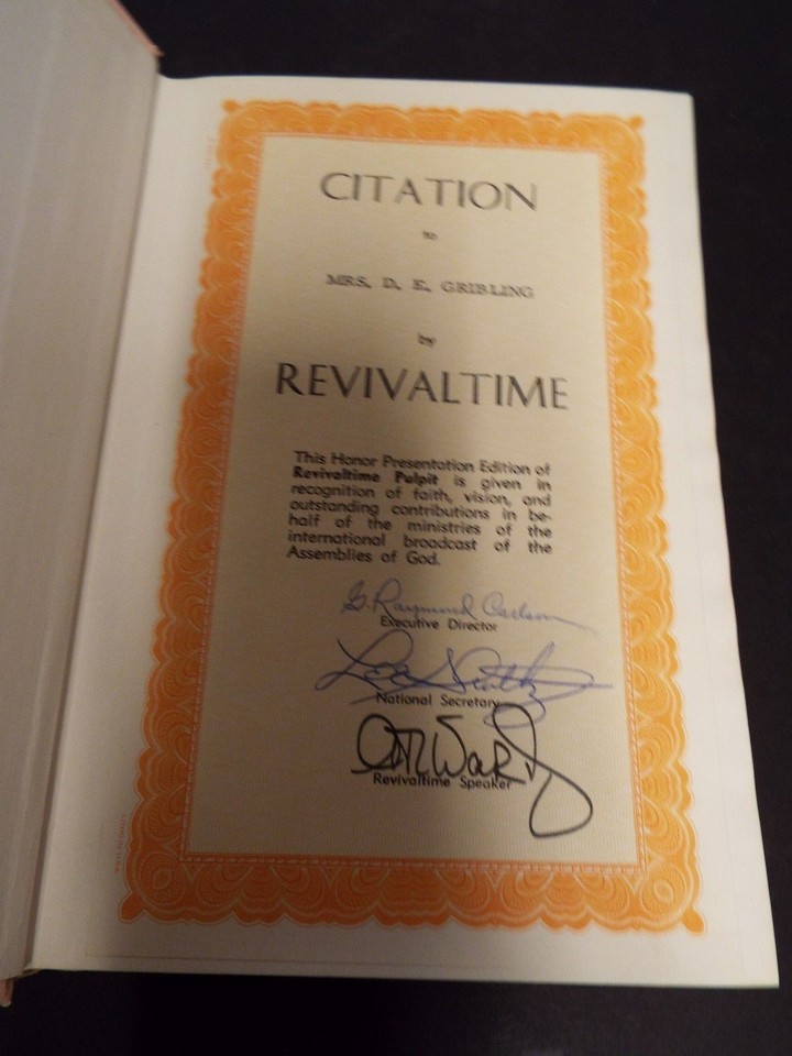 Revivaltime Puplit Book signed by C.M. Ward - 1970 | eBay