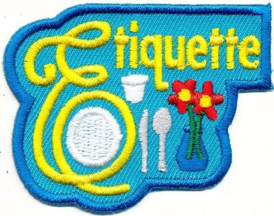 Girl Boy Cub ETIQUETTE table manners Fun Patches Crest Badge SCOUTS ...