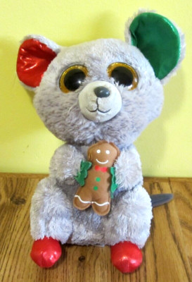 Ty Beanie Boos Mac the Christmas Mouse with Gingerbread Man Plush 6 ...