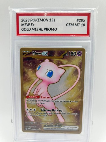 Graded 10 Pokemon 151 Mew EX #205/165 Gold Metal Ultra Premium ...