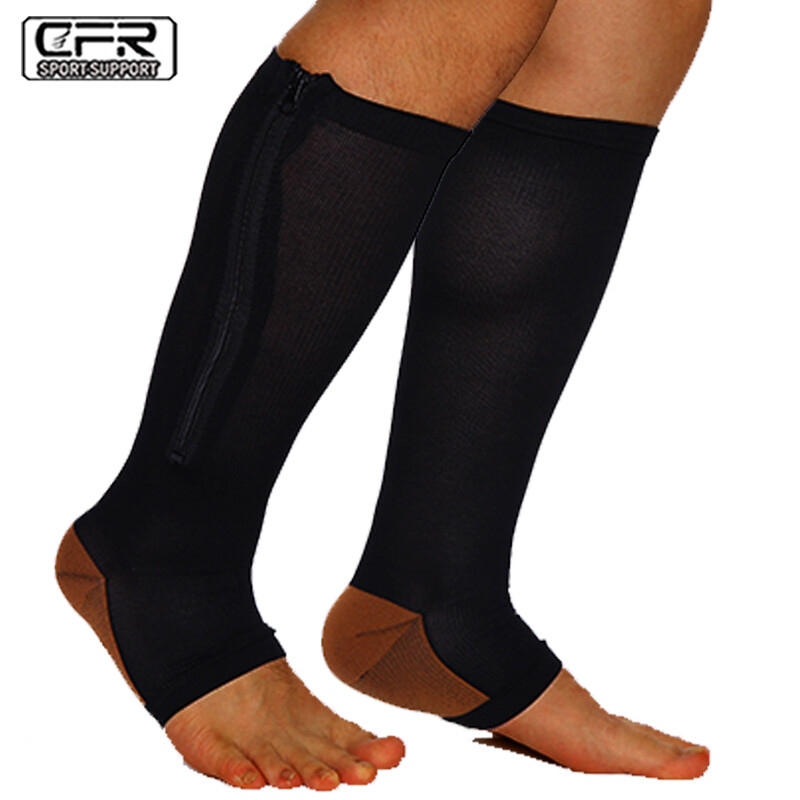 Copper Zipper Compression Socks Support Graduated Stockings 20-30mmHg ...