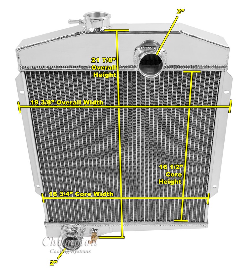 KR Champion 3 Row Radiator,16" Fan for 1961-1971 International Scout 4 ...