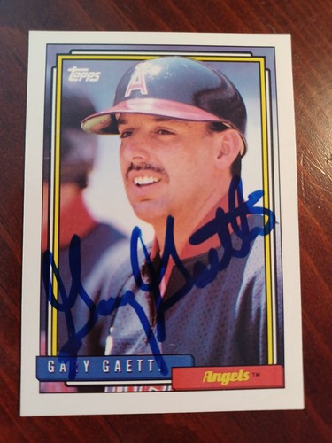 GARY GAETTI 1992 Topps # 70 autographed signed baseball card ANGELS 92 ...