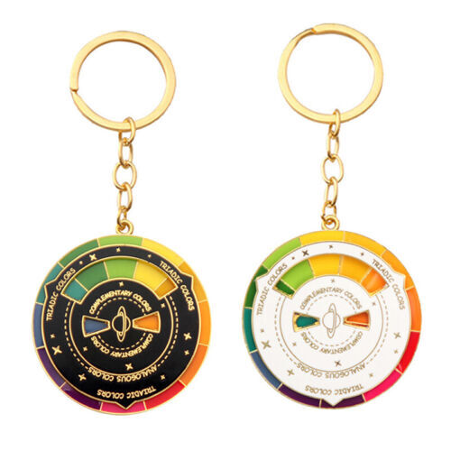 New Color Wheel Keychain Novelty Rotatable Palette Art Spinning Pendant ...