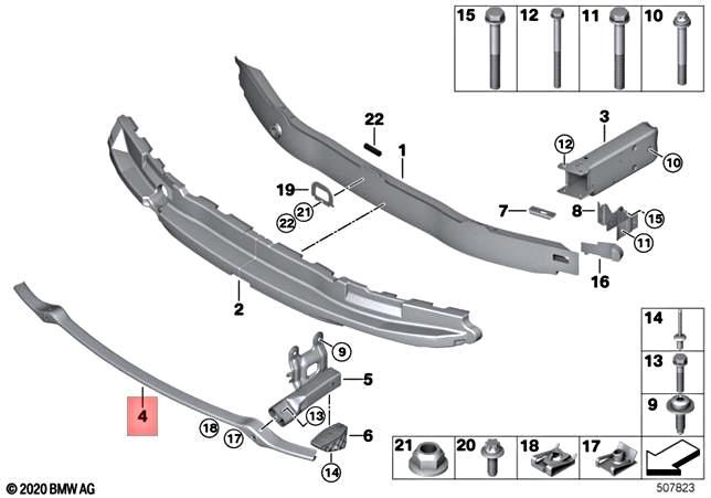 BMW 1 F21 Front M Sport Bumper Lower Crash Bar 51118050735 8050735 ...