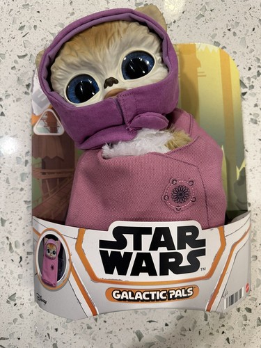 Disney Star Wars Galactic Pals EWOK Plastic Head Plush w/ Pink Carrying ...