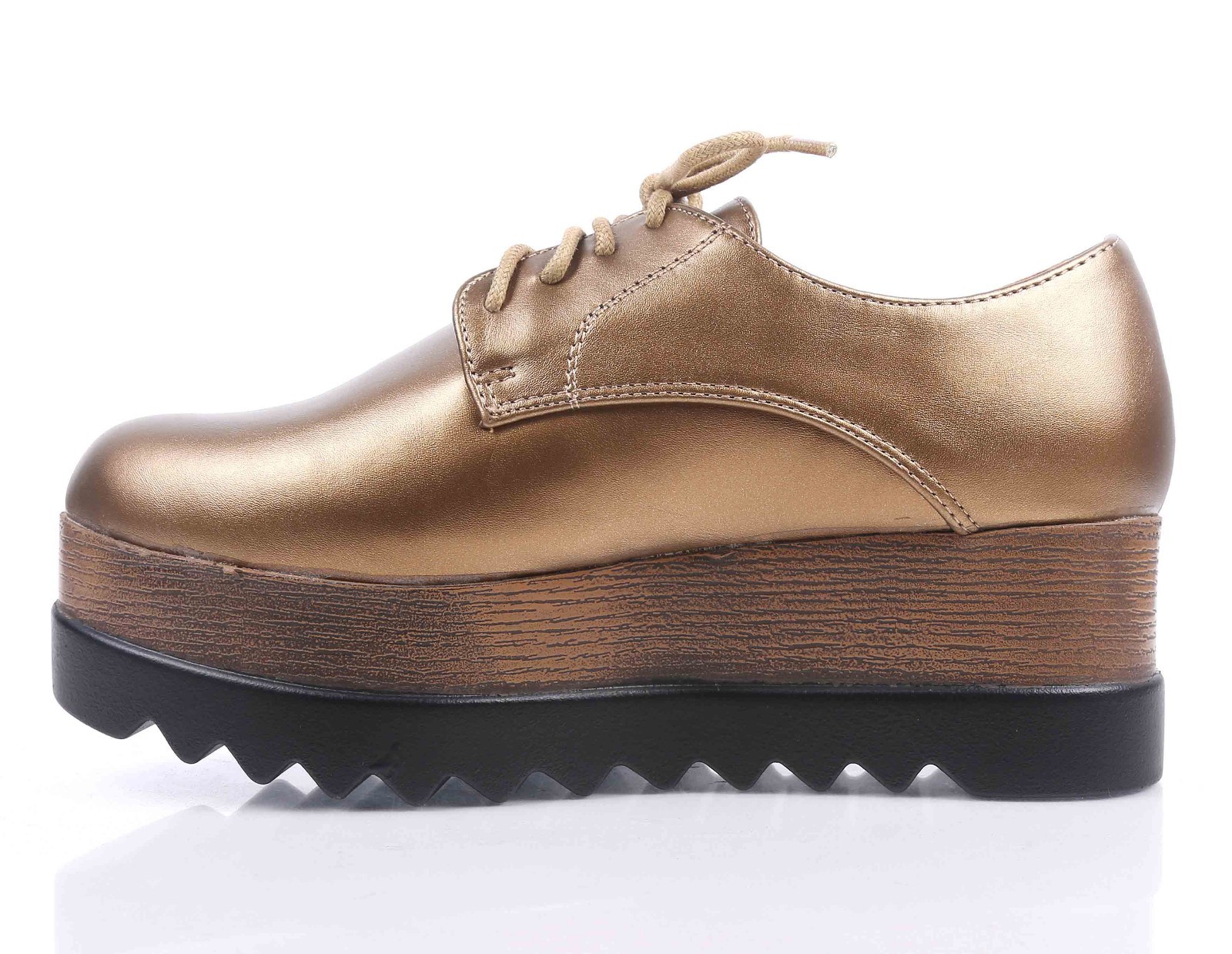 2 Color Platform Wedge Heels Ladies Round Toe Flatform Chunky Womens ...