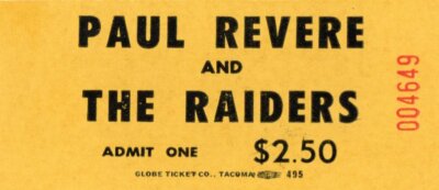 VINTAGE PAUL REVERE &THE RAIDERS/MARK LINDSAY TOUR UNUSED CONCERT ...