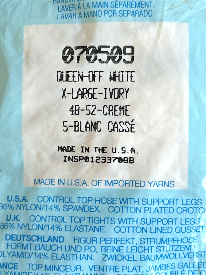 Lot of 4 Silkies Control Top Nylon Pantyhose, Size QUEEN, Off White ...