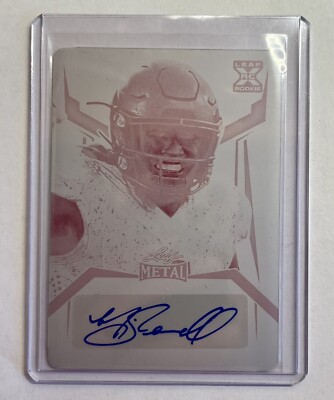2023 Leaf Metal NOAH SEWELL Chicago Bears Magenta Printing Plate Auto 1 ...