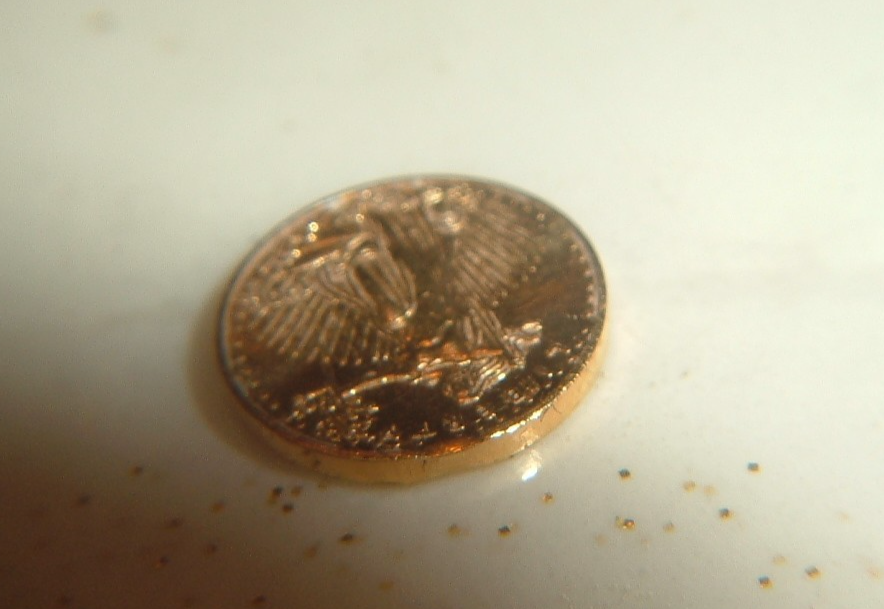 GENUINE SOLID TESTED & STAMPED 22 KT GOLD MINIATURE $20 ST GAUDENS COIN ...