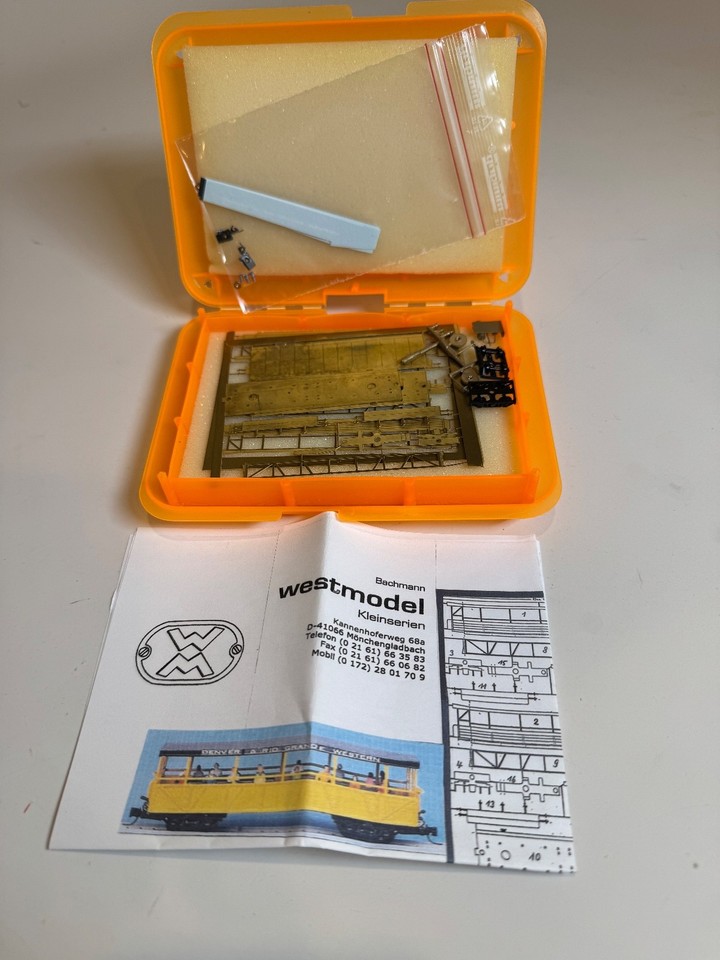 Westmodel Brass KIT 30094 DRGW Open Passenger Car Yellow Nn3, f/ Z ...