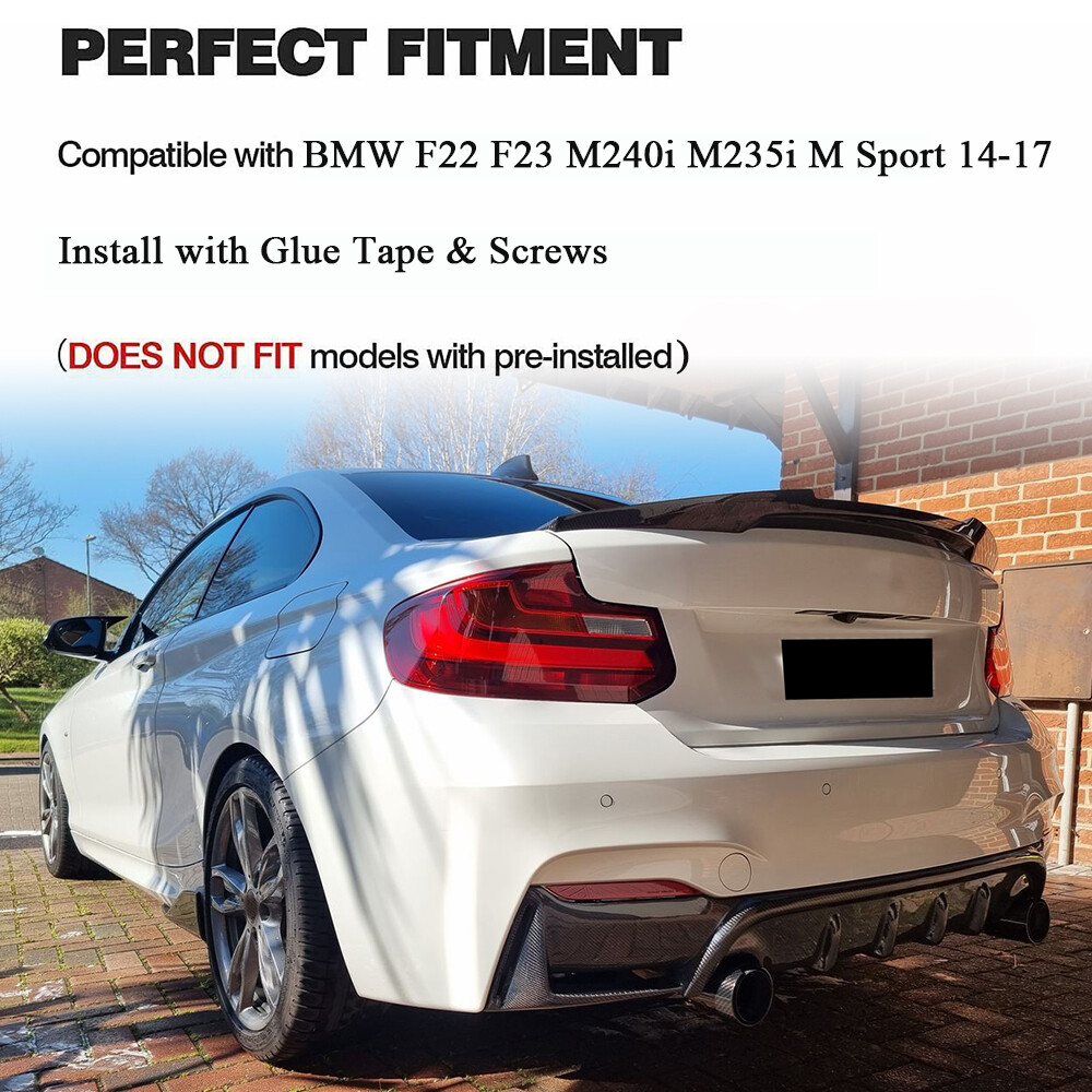 For BMW 2 Series F22 F23 M235i M240i 14-19 Carbon Fiber Rear Bumper ...